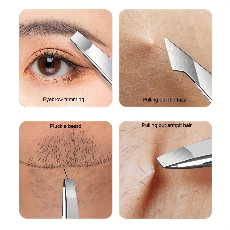 4pcs Professional Tweezers Set Perfect For Eyebrow Hair Removal ...