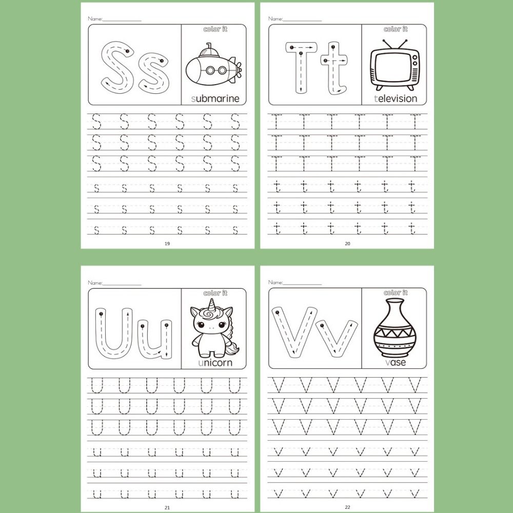Funny Children English Coloring Book 26 Alphabet Practicing Uppercase ...