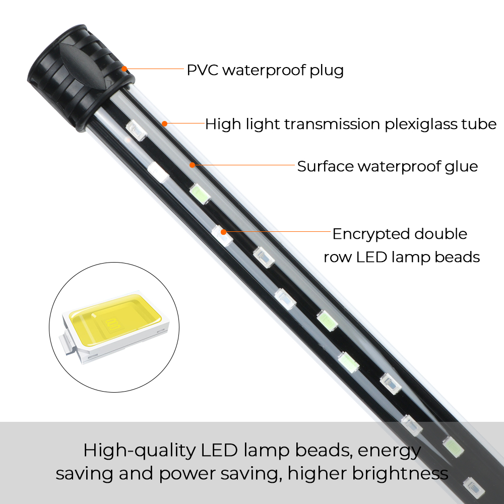 【NEW】 Aquarium Submersible Lamp 28/38/48cm Aquatic Air Bubble Lights ...