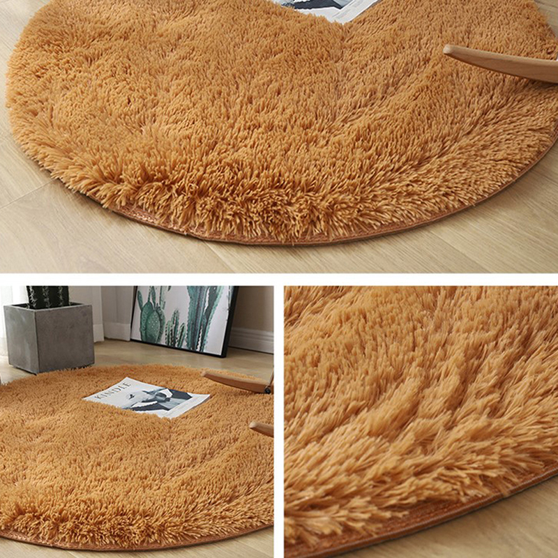 Fluffy Wool Rug Living Room Carpets Faux Fur Round Mat Kids Room Long ...