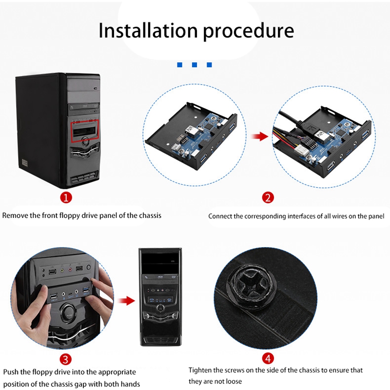 【Ready Stock&COD】5-Port USB Hub Splitter USB3.0 Front Panel Hd Audio ...