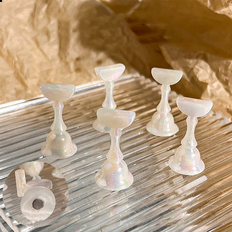 Nail Art Practice Holder Acrylic Double Row Base Set Gold Sliver ...