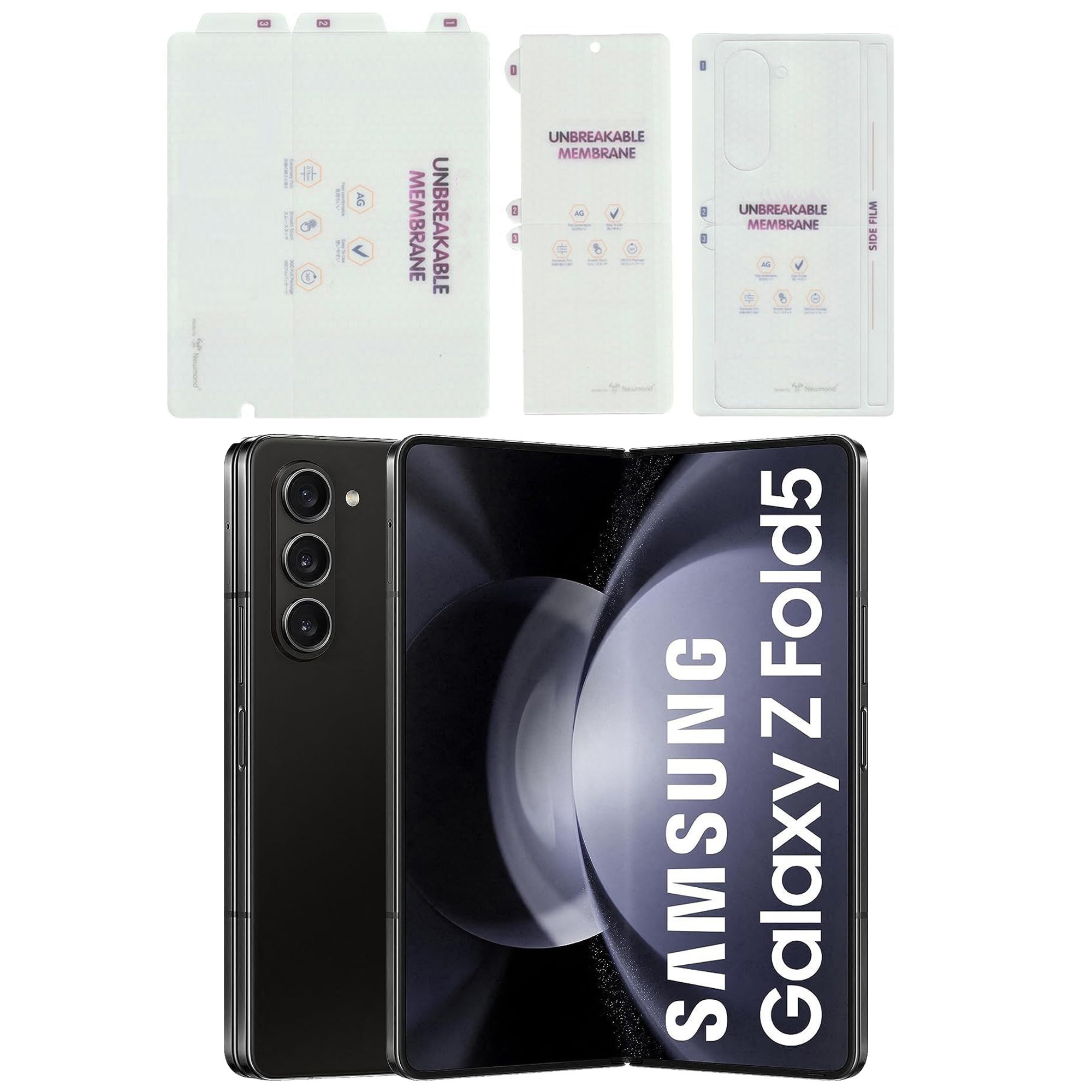 Samsung Z Fold 5 Front & Back Membrane Sheet Protector Edge To Edge ...