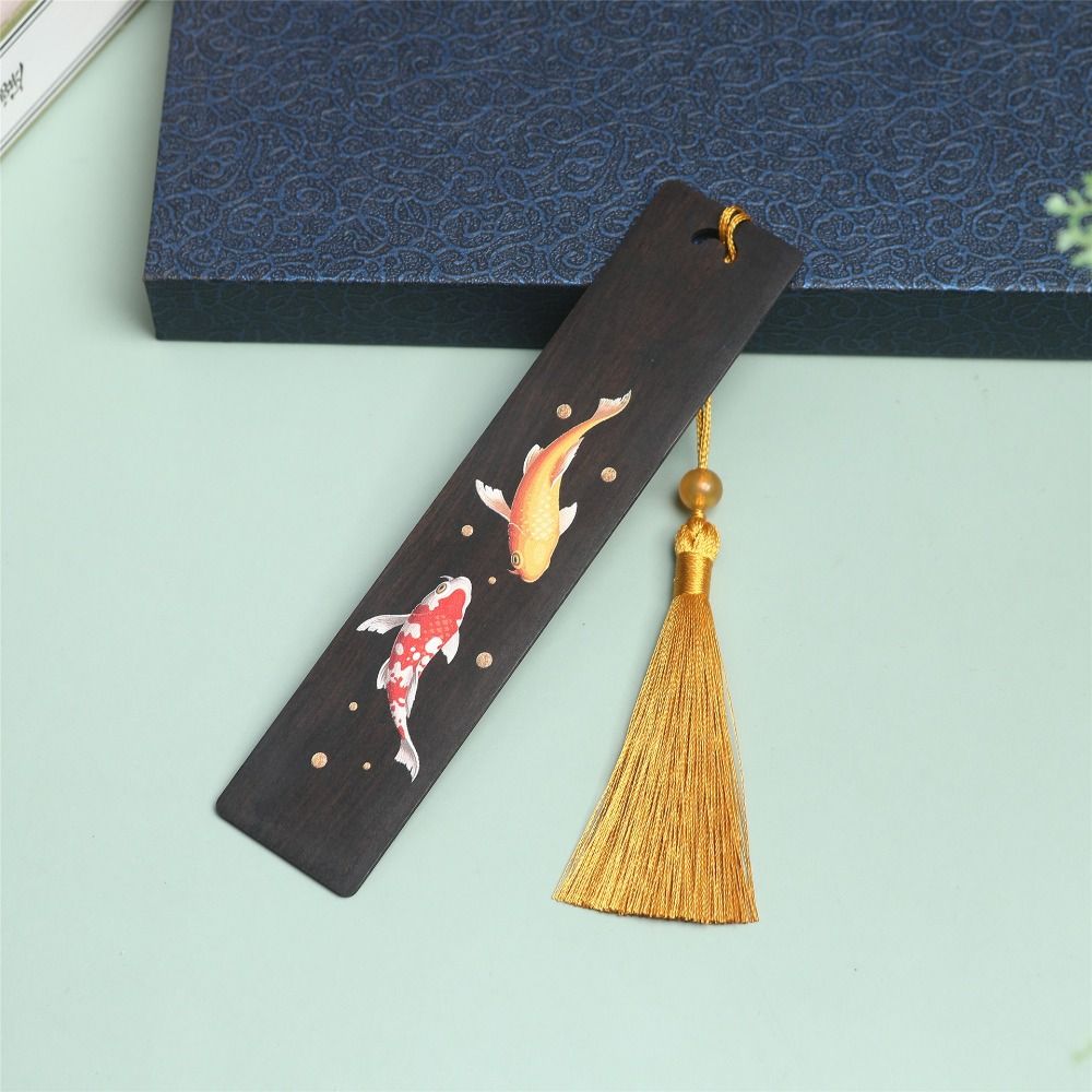 Students Gift Chinese Style Ebony Color Painted Bookmark Wooden ...