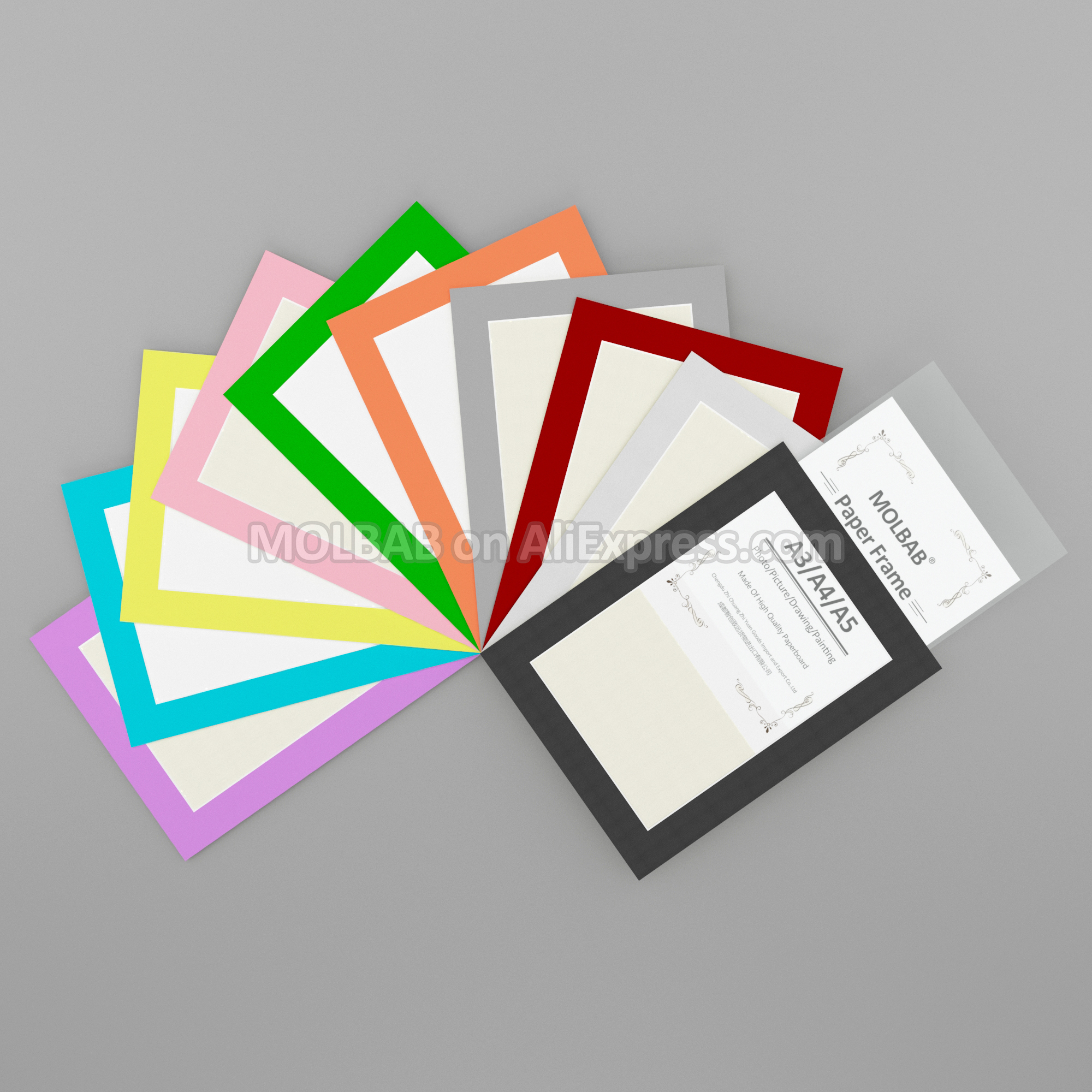 Paper Photo Frame With Backing Multicolor Matboard Wall Mounted For ...