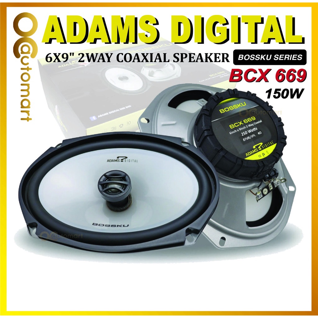 Adams Digital 6x9" 2Way Coaxial Speaker Bass Car Toyota Perodua Proton ...