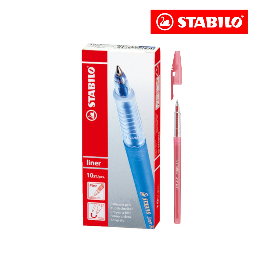 STABILO Liner 808 Fine Ballpoint pen 0.38 mm Fine Line (Box of 10 ...