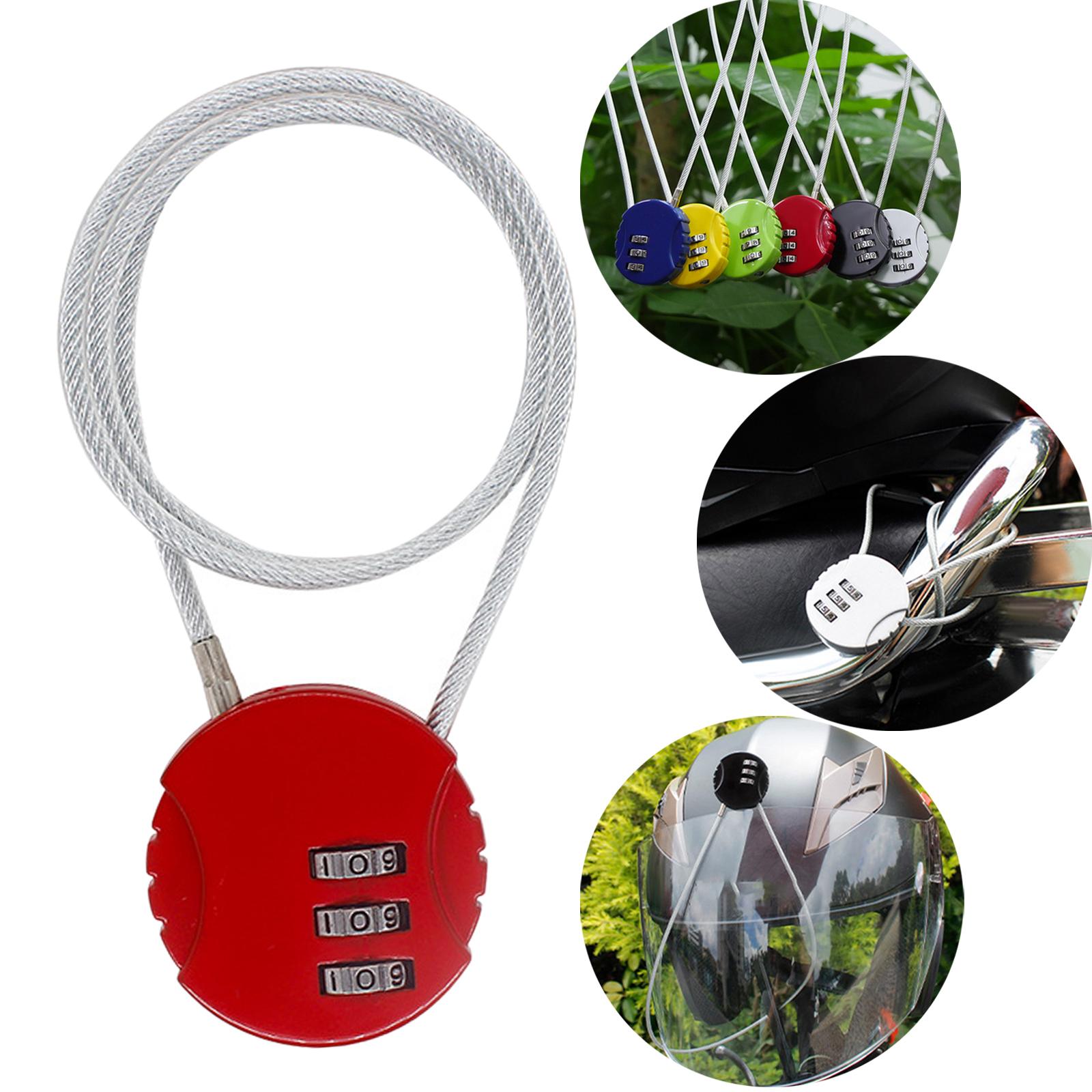 Dovewill Motorcycle Helmet Lock Cycling lock Retractable Steel Cable Mini Bicycle Locks for ...