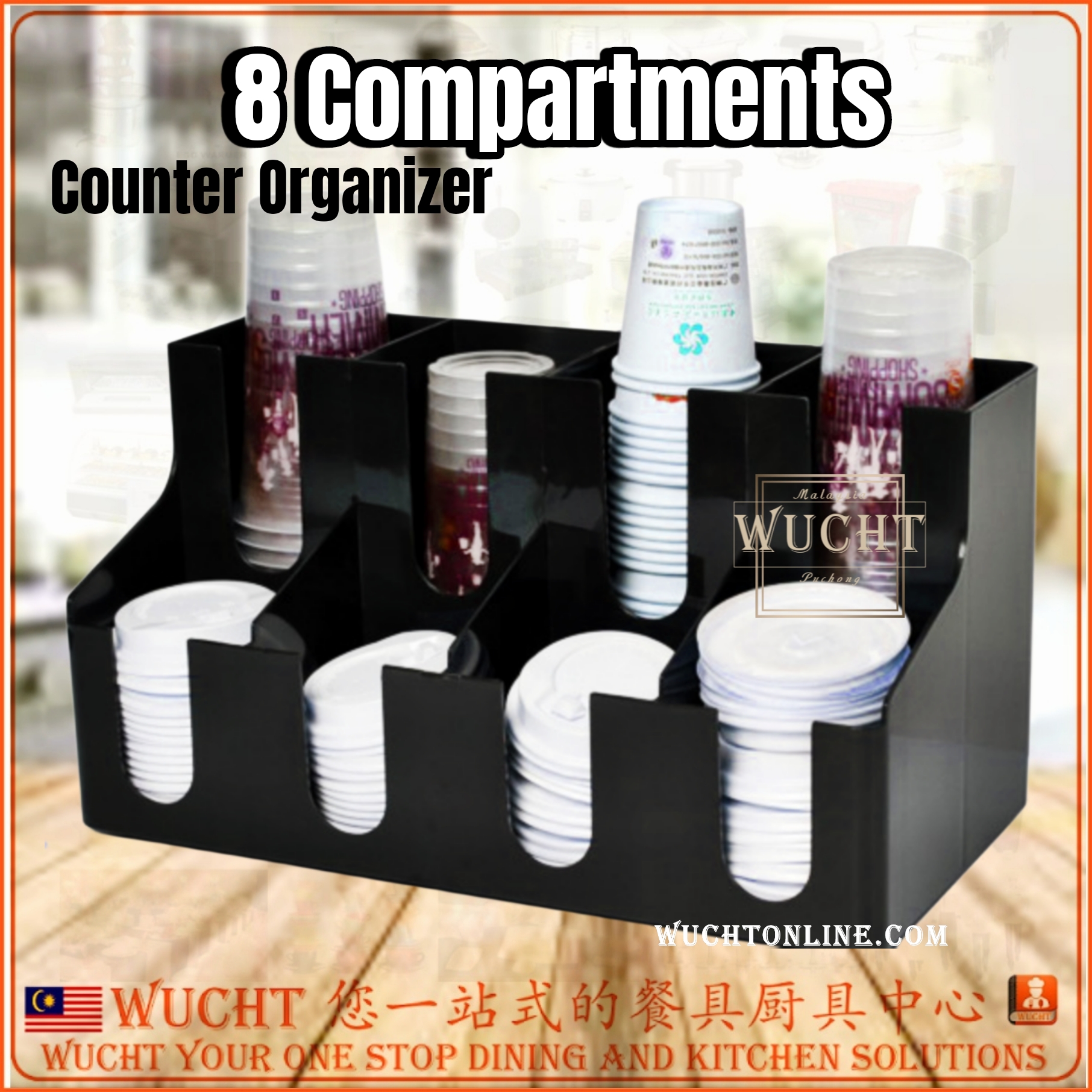 【WUCHT】Acrylic 8 compartments Cup Holder Coffee and Tea Condiment ...