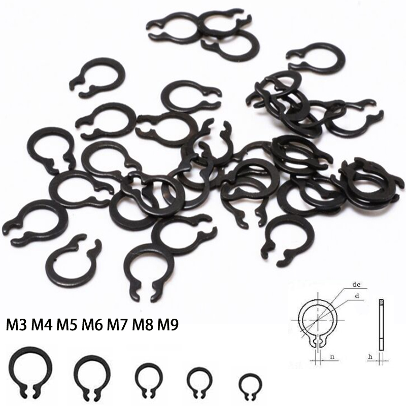 25pcs M3-M9 Circlip Set External Retaining E-Type Clip Lock Snap ...