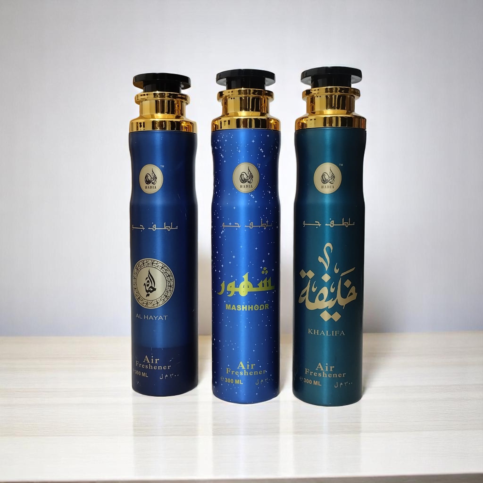 Hadia 3pcs Arabic Room Spray Combo: AL HAYAT, KHALIFA & MASHHOOR ...