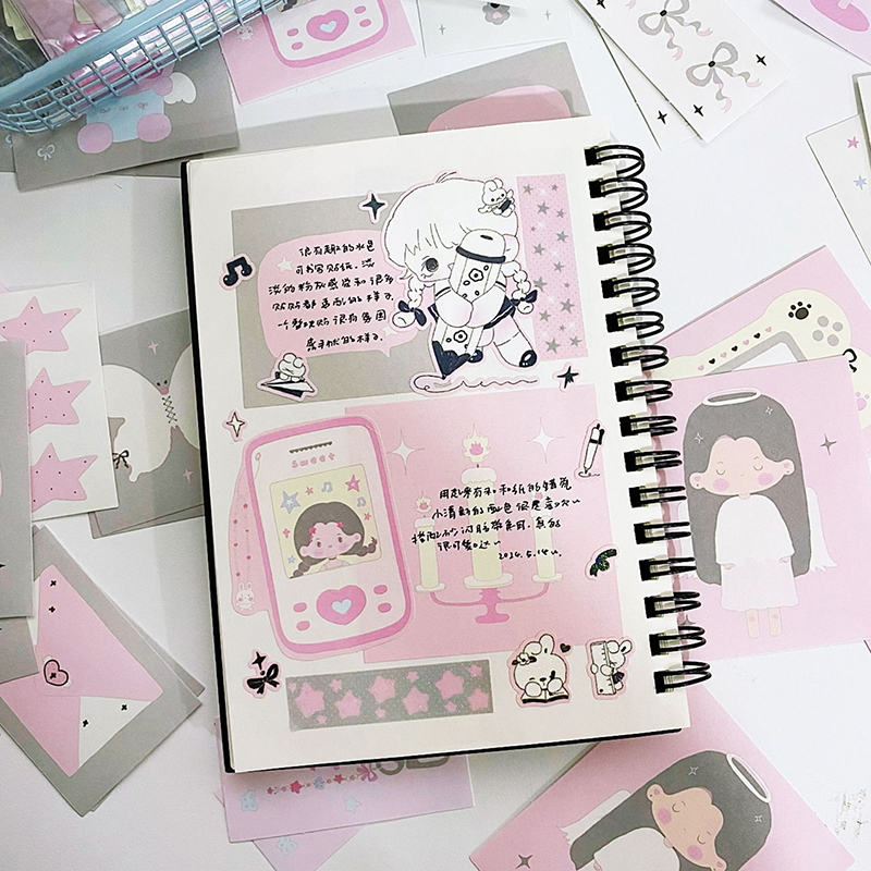 30PCS Journal Planner Sketchbook Stickers Aesthetic Sweet Cute Writable ...
