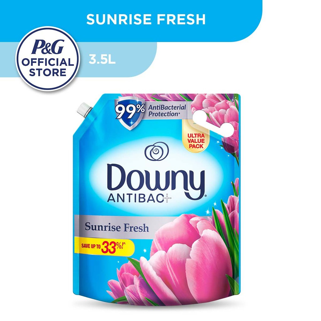 DOWNY Fabric Softener Perfume Antibacterial Refill Pack Sunrise Fresh 3 ...