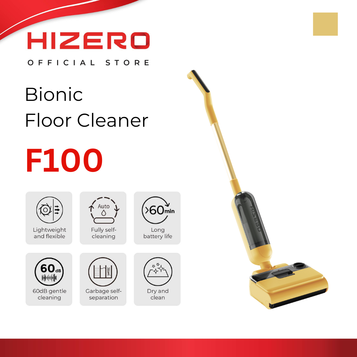 HIZERO F100 Bionic Mop 4 in 1 Floor Cleaner (2024 model) | Lazada Singapore