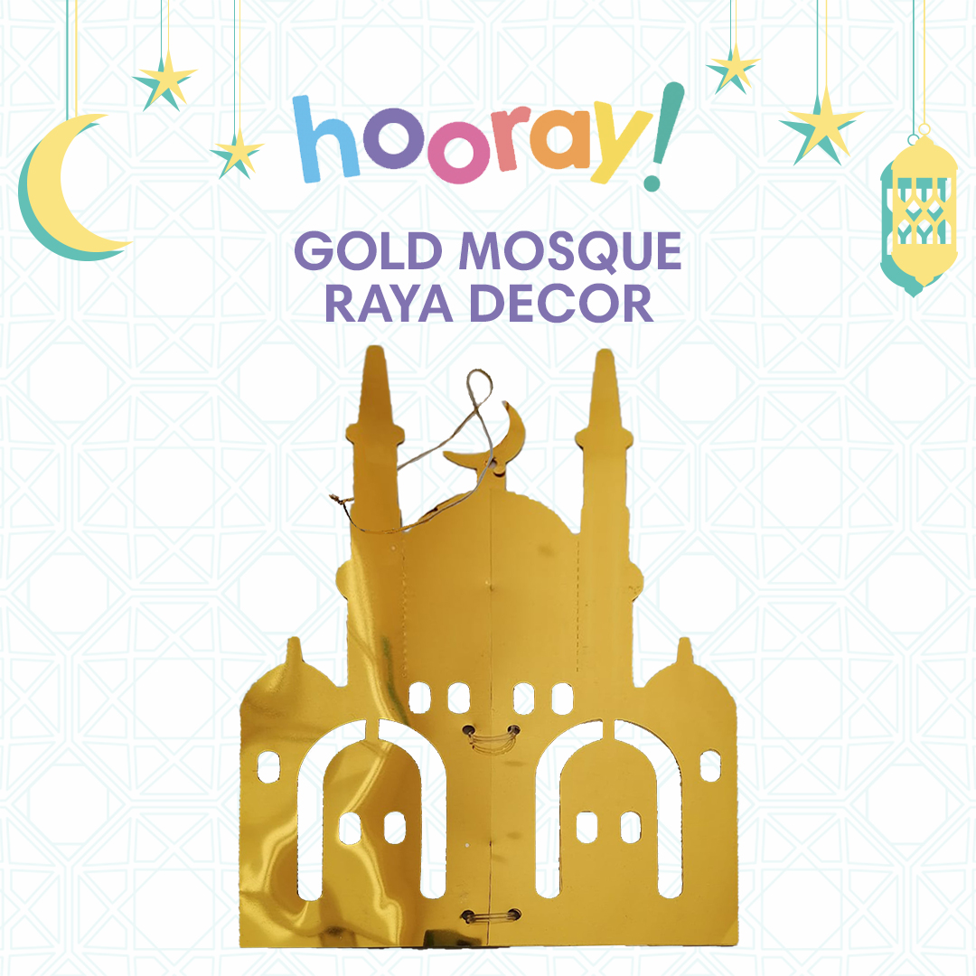 HOORAY! RAYA DECO DINDING GOLD MASJID EMAS CR23 | Lazada