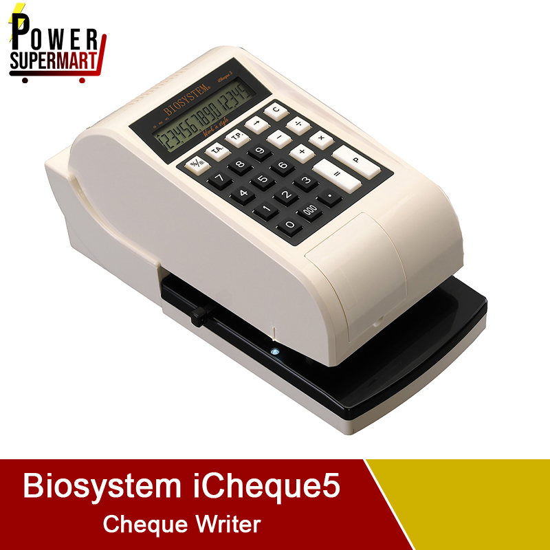 Biosystem iCheque5 Cheque Writer.15 Digits Emboss Print. 3 Currencies ...