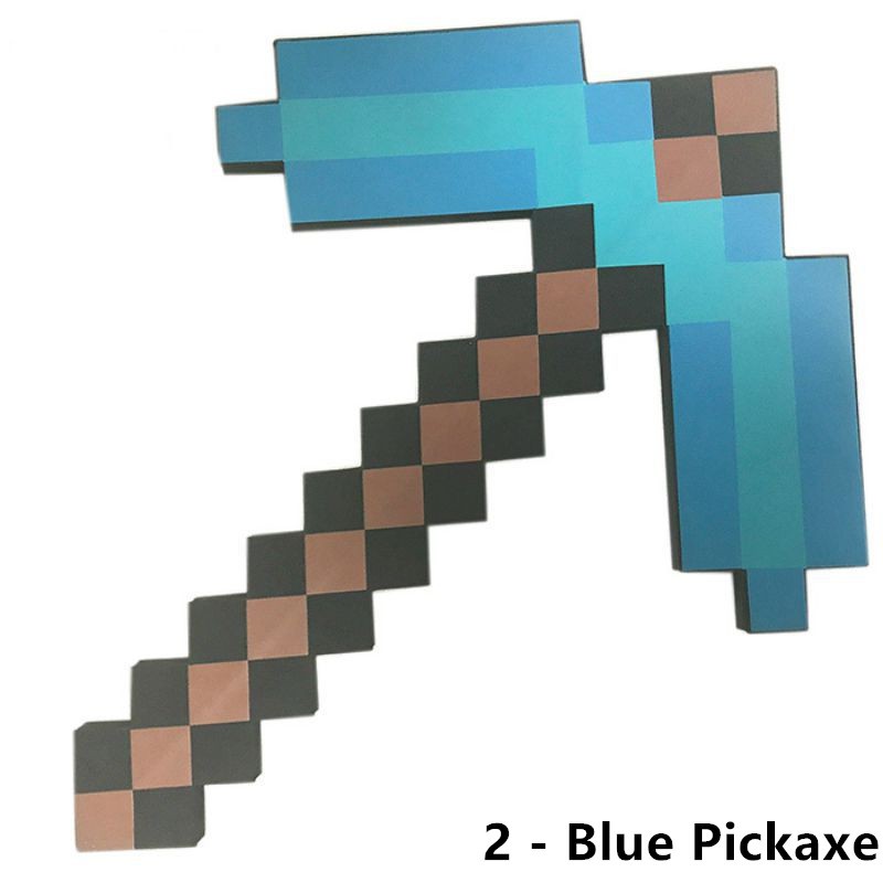 Kids Toys Minecraft Blue Grey Diamond Sword Pickaxe Axe Shovel EVA ...