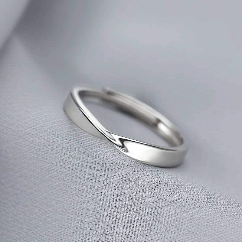 【Factory prices】Chen 17 S999 Mobius ring niche plain ring eating ring ...