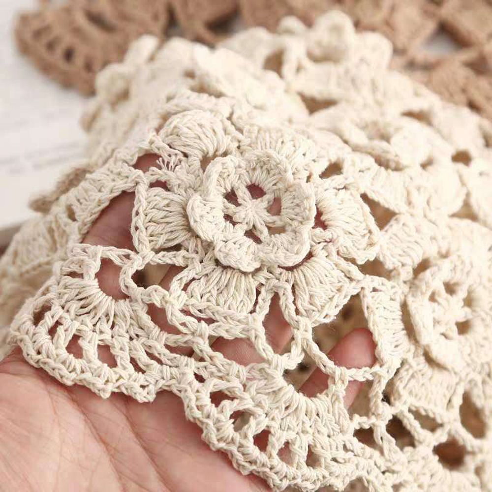 Sweet Retro Kerchief Hat Hollow Flower Fashion Design Crochet Toe Cap ...