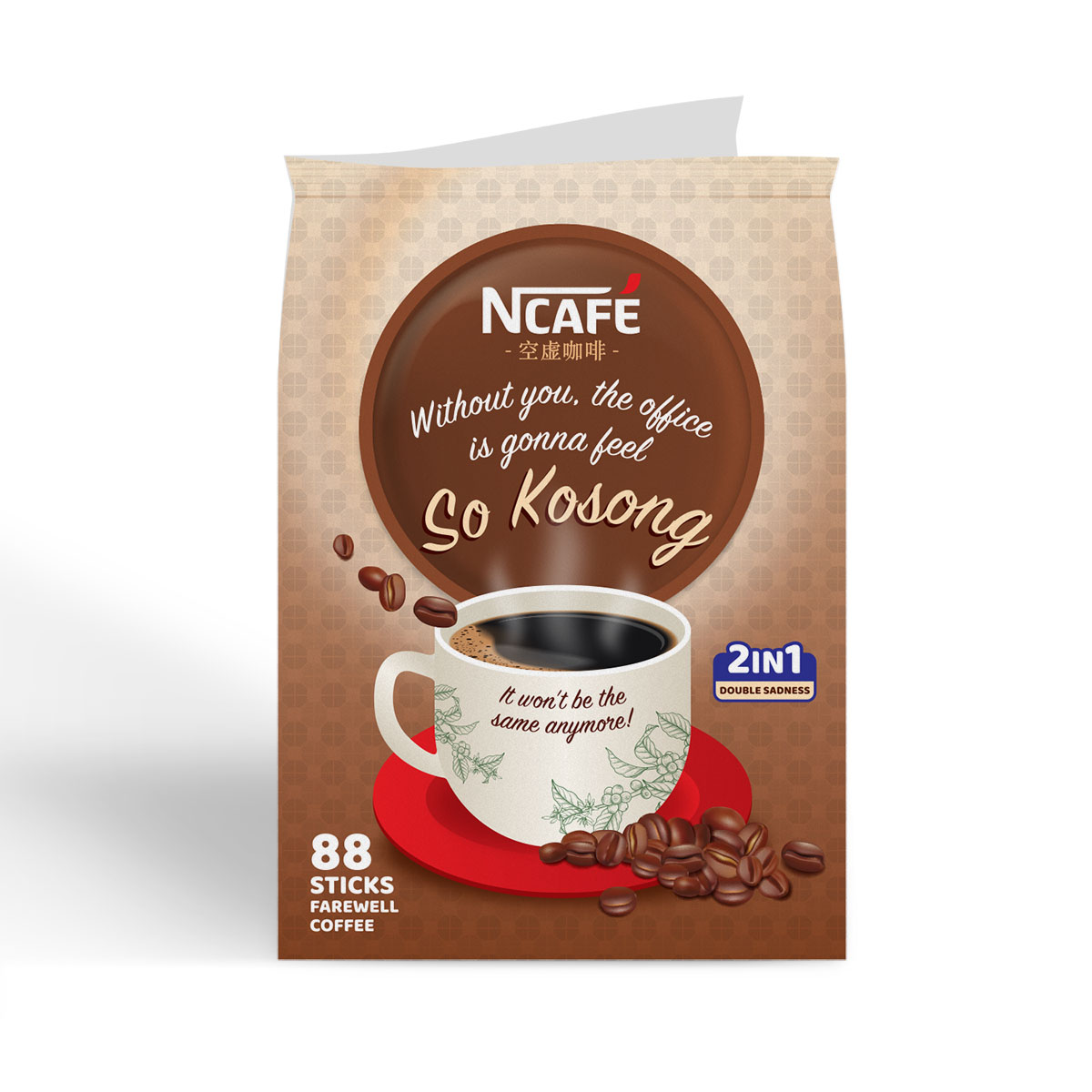 Singapore Souvenir Greeting Card – Kopi kosong Packet (Farewell Goodbye ...