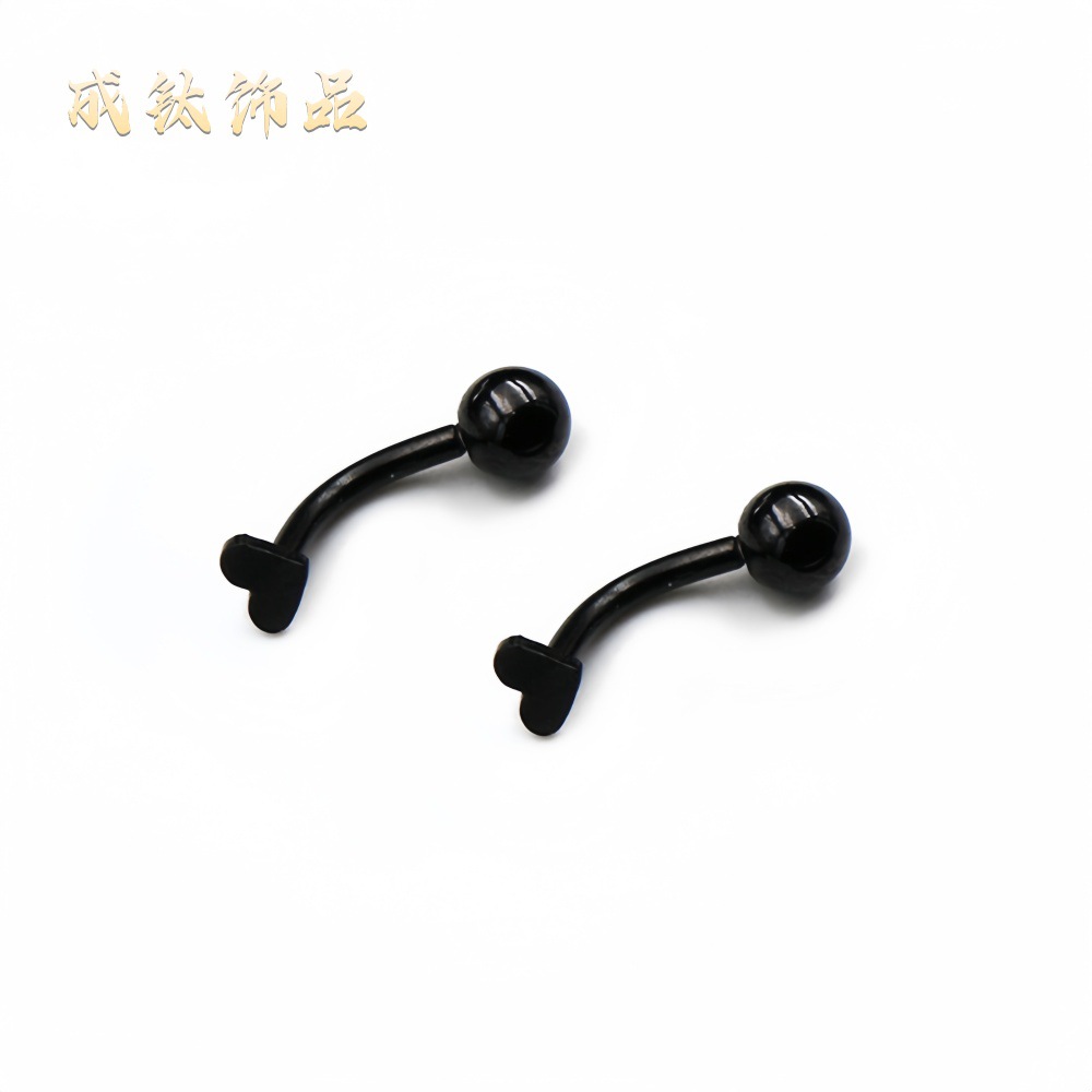 【Hot demand】Simple heart-shaped curved rod unisex eyebrow nail direct ...