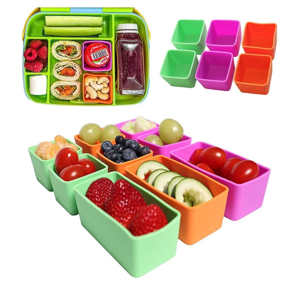 Household Silicone Lunch Box Divider Cup Reusable Square/Rectangle ...