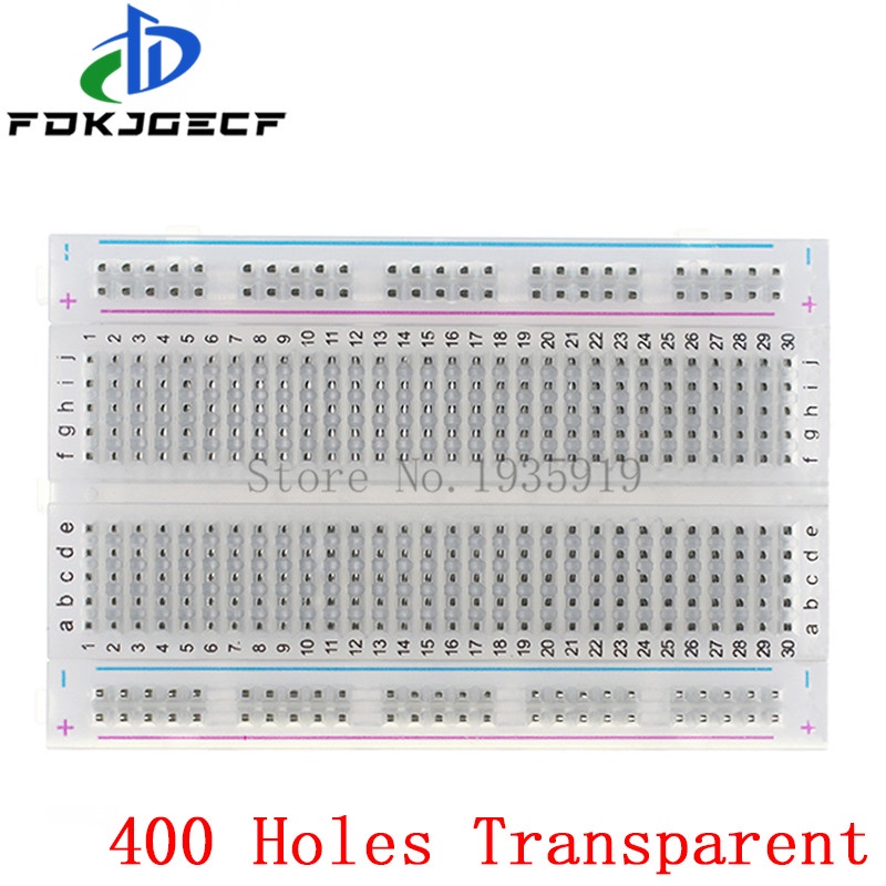 Mini bread board/breadboard 8.5cm x 5.5cm 400 holes Transparent/White ...
