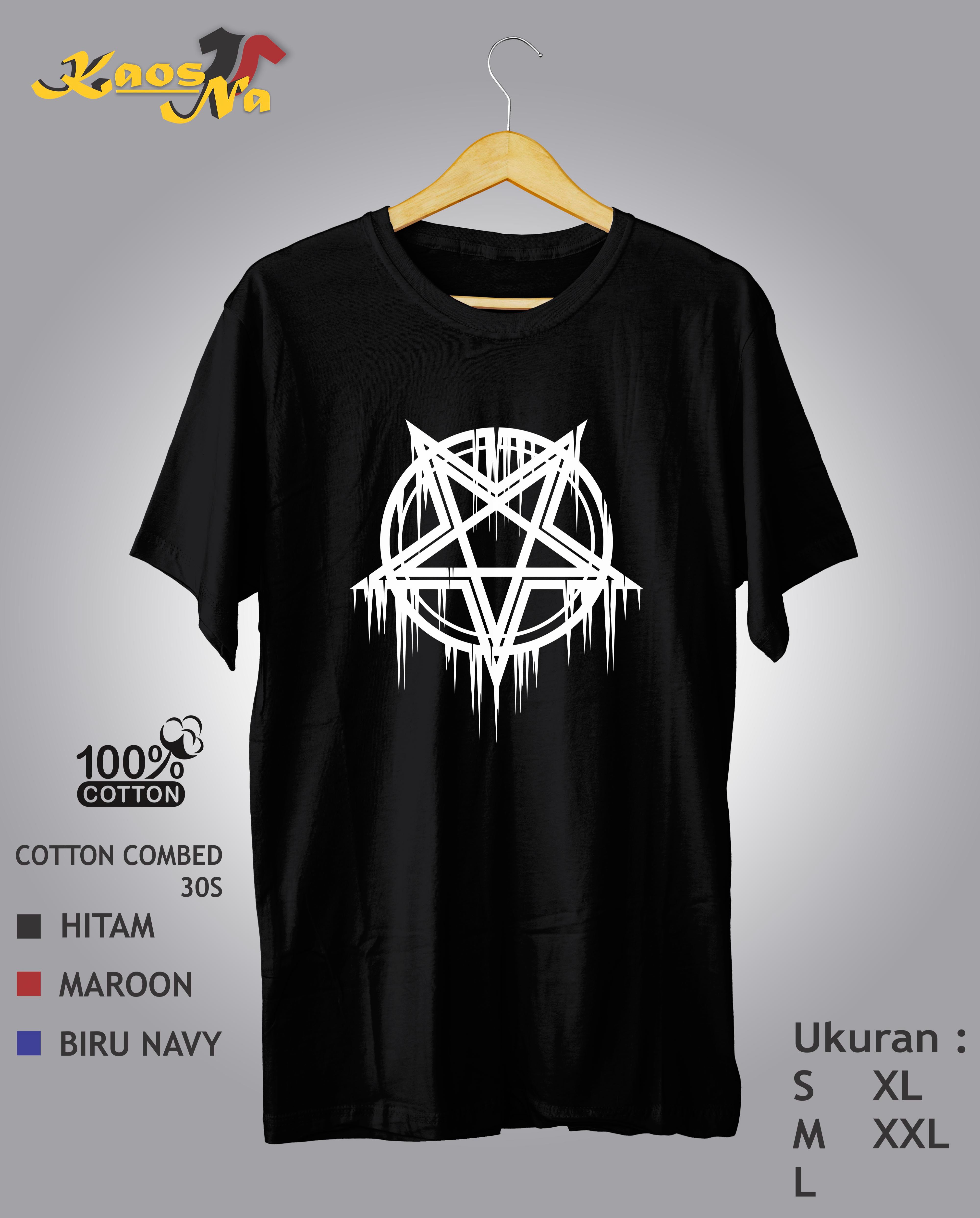 Kaos Baju Black Metal Pentagram Logo Kaos Distro Keren | Lazada Indonesia