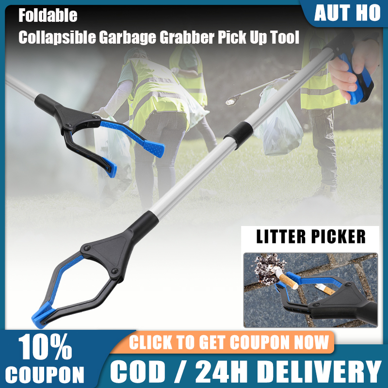 Foldable Collapsible Garbage Grabber Pick Up Tool Litter Reacher Picker Waste Gripper Claw Stick ...