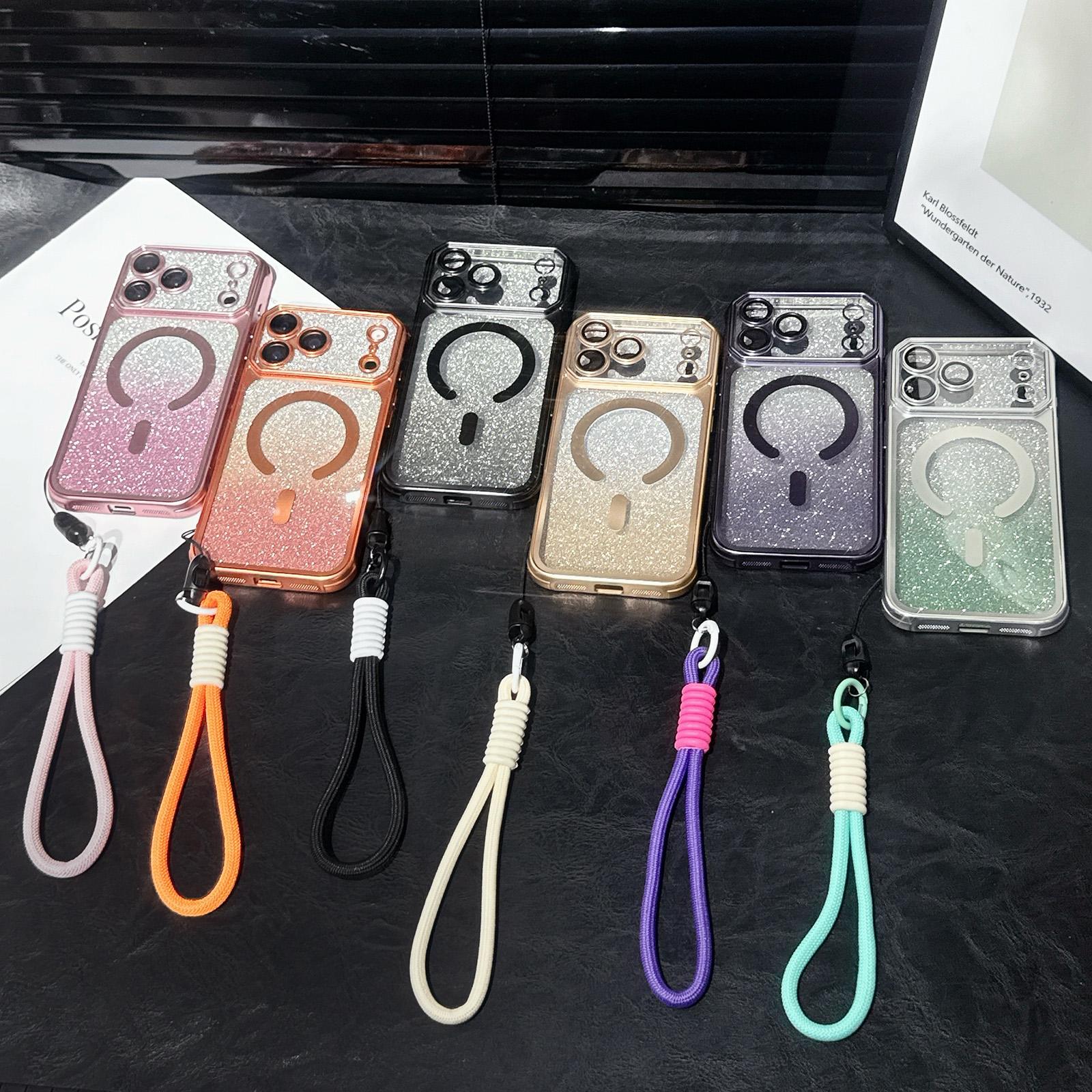 New- Large Window Glitter Gradient Matte Electroplated TPU MagSafe ...