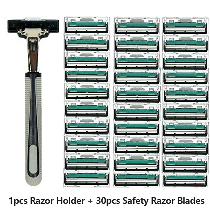 Men's Manual Shaver 2 Layers Razor Shaver With 30 Blades for Men ...