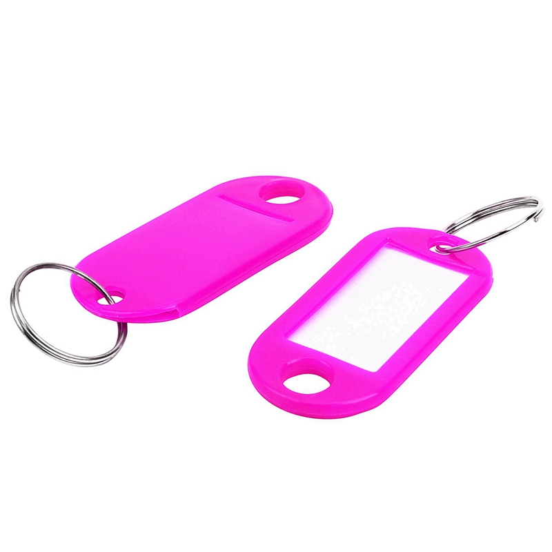 60Pcs Split Ring Plastic ID Tags Name Card Label Key Holder - 40Pcs ...