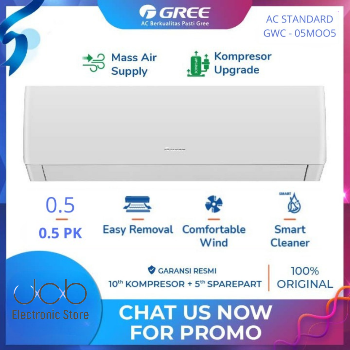 GREE AC STANDART AC 1/2 PK - GWC-05MOO5 UNIT ONLY | Lazada Indonesia GREE AC STANDART AC 1/2 PK - GWC-05MOO5 UNIT ONLY | Lazada Indonesia