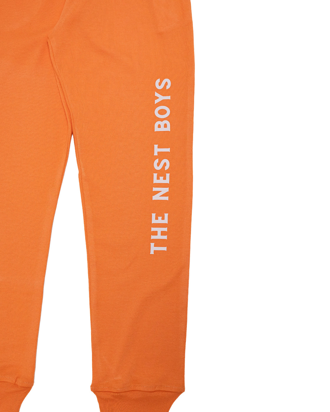 The Nest Kids/Boys Orange Fleece Joggers with Print - Vibrant ...