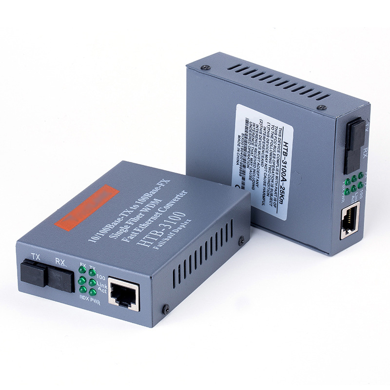 NetLINK Gigabit Media Converter 10/100/1000 MBPS HTB-GS-03 (A/B) Fiber Optic 20KM Single-mode ...