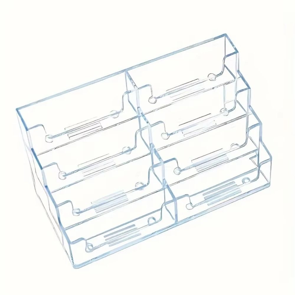 Table Storage Transparent Business Card Box Display Holder 8 Grids Name ...
