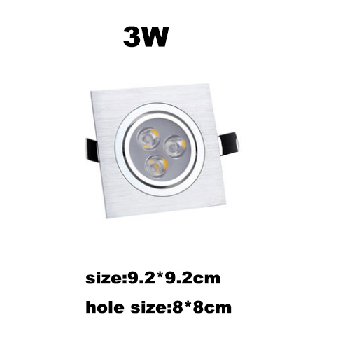 Square LED Recessed Downlights 14W/10W/7W Aluminum Angle adjustable ...