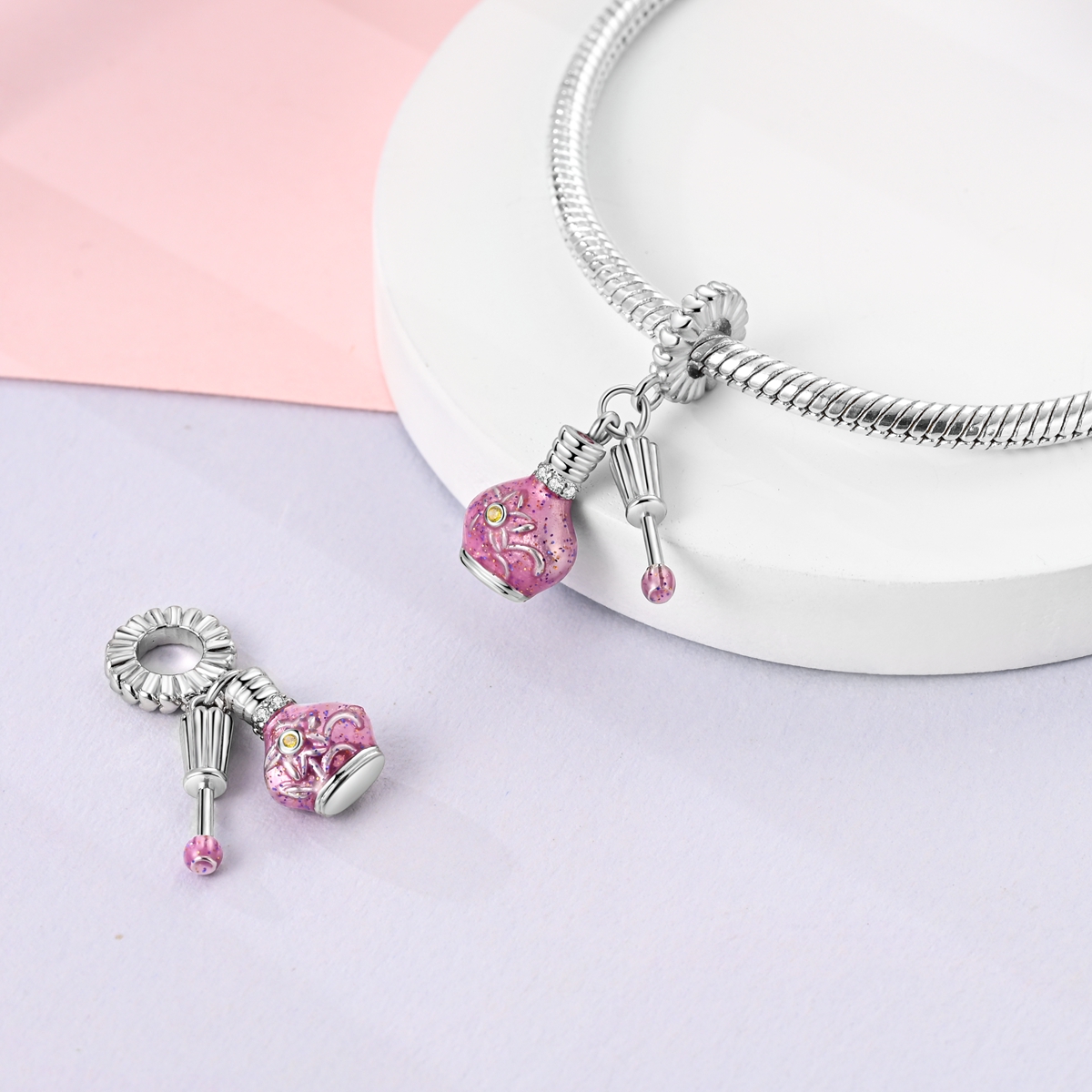 Charms Silver Plated Pendants Beads Fit Pan Bracelet Making Fashion ...