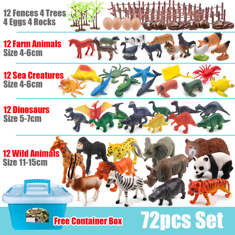 Wildlife Animals Model Toy Set Realistic Animal Action Figure ...