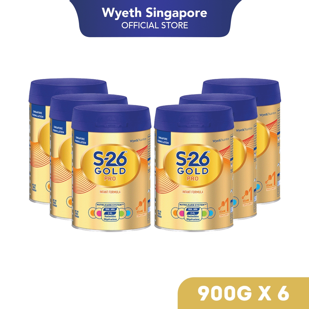 [Bundle of 6] Wyeth S-26 Gold Pro Stage 1 Infant Formula 900g - From 0 ...