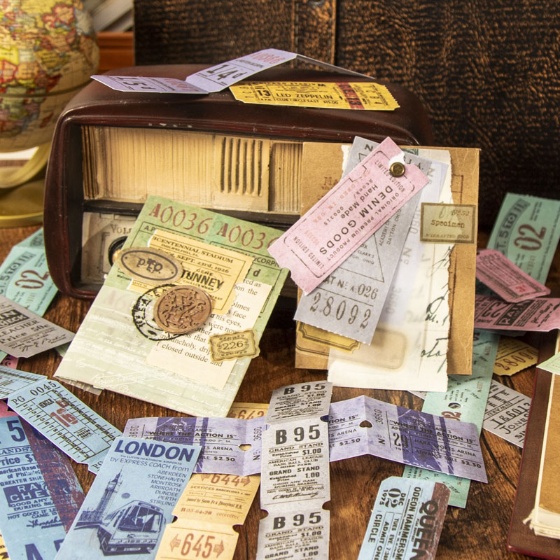 50sheets Strip Ticket Old Bus Tickets Decoration Material Supplies ...