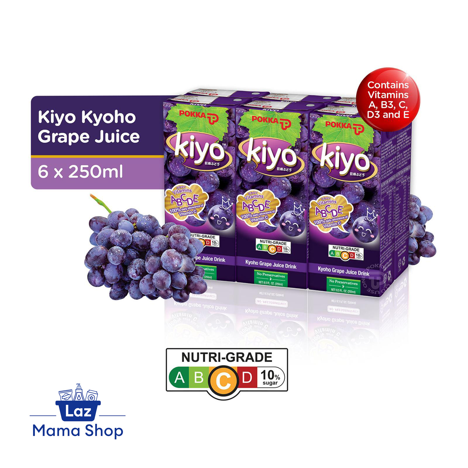 Pokka Kiyo Kyoho Grape Juice (6 x 250ml) (Laz Mama Shop) | Lazada Singapore