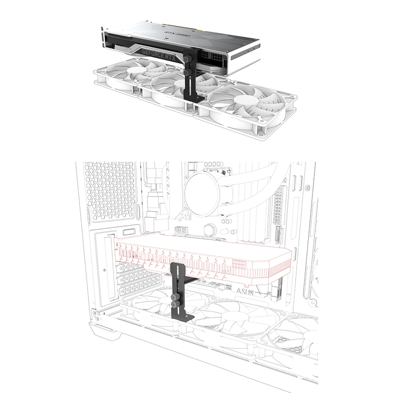 Chassis 12CM Fan Position Graphics Card Bracket GPU Support Frame For ...