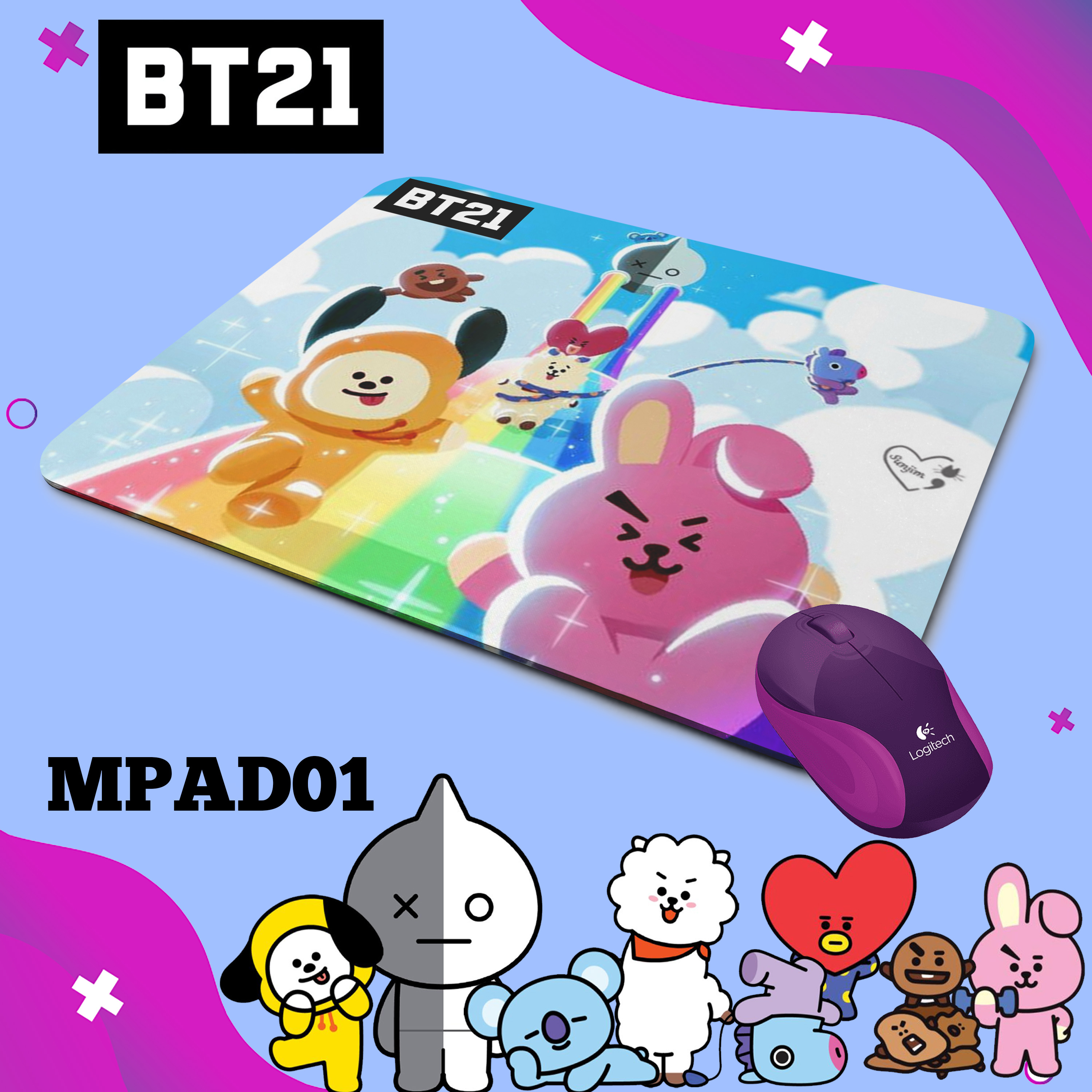 KPOP BT21 INSPIRED DESKTOP MOUSEPAD RUBBERIZED | Lazada PH