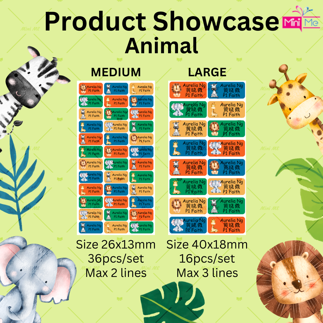 Cartoon Waterproof Custom Customised Personalized Name Stickers Labels ...