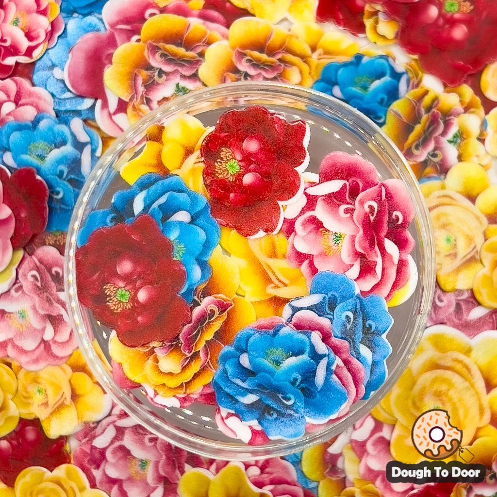 Edible Rice Wafer Flower and Butterfly Topper For Wedding Birthday Made ...