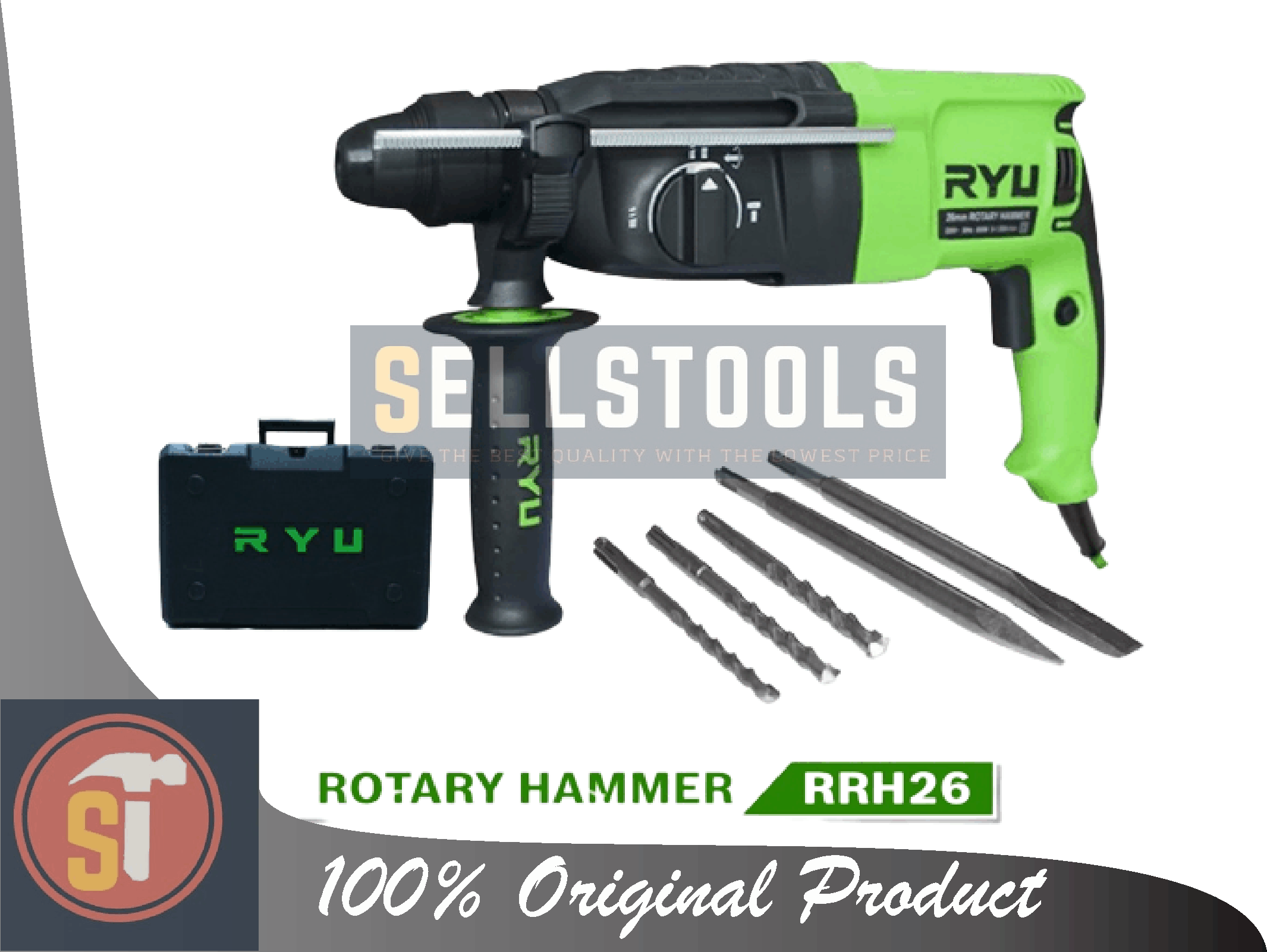 RYU RRH26 MESIN BOR BOBOK BETON TEMBOK SDS PLUS ROTARY HAMMER 3 IN 1 | Lazada Indonesia