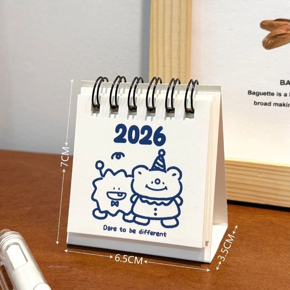 New Mini 2026 Desk Calendar Portable Cartoon Monthly Planner Schedule ...