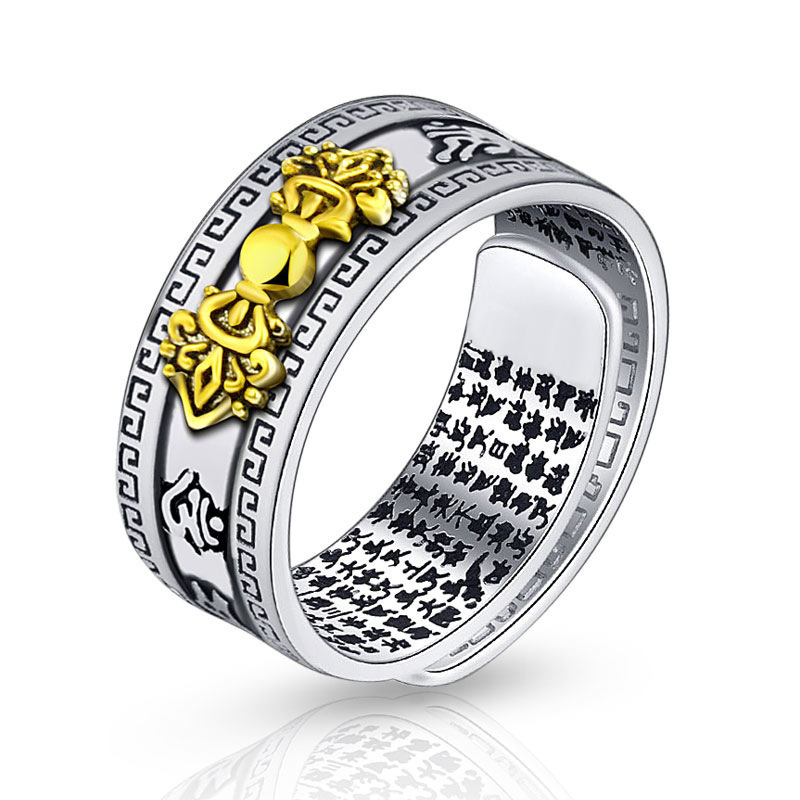 retro Thai silver money brave ring female mascot eight do old jewelry ...