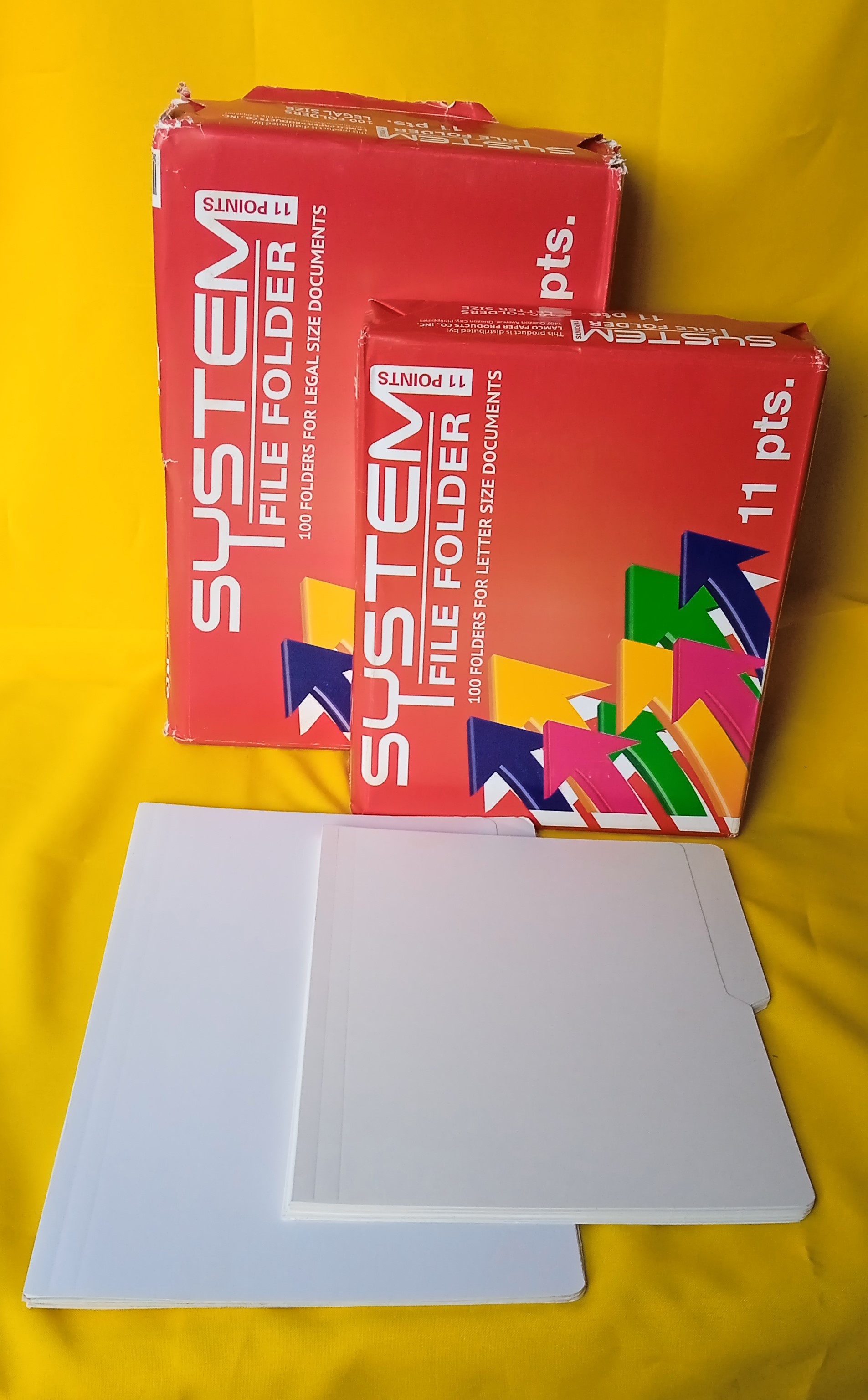 FOLDER LONG SHORT SYSTEM FILE FORDER /11 PTS 100 PCS IN PER REAM PLAIN ...